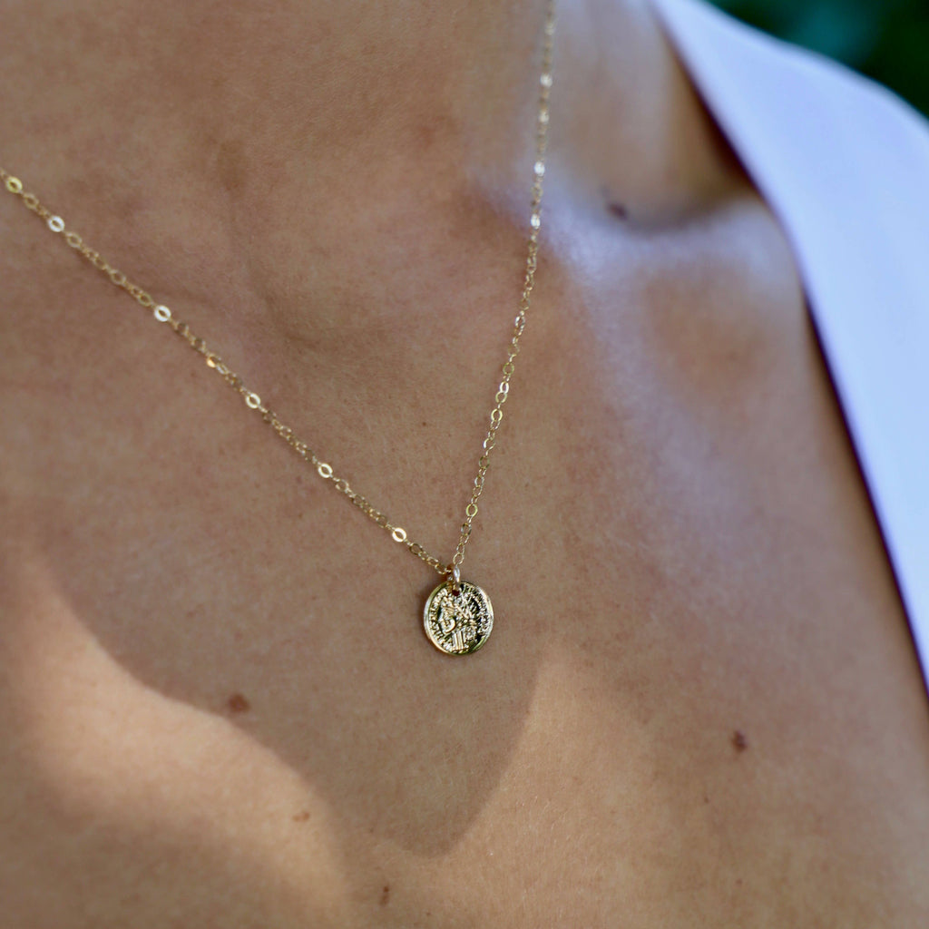 Petite Coin Necklace – Whimsy Floral